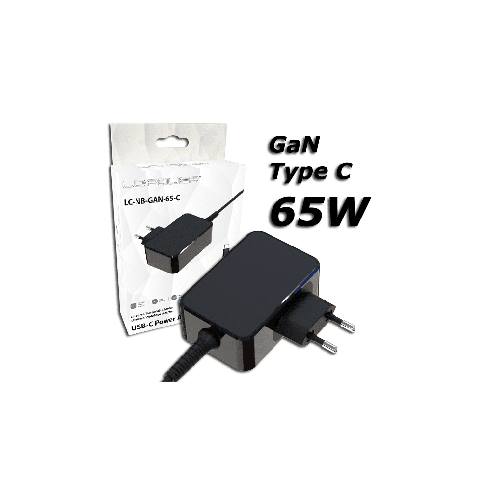 LC POWER ADAPTER GaN USB-C 5-20V 3-3.25A 65W LC-NB-GAN-65-C ...