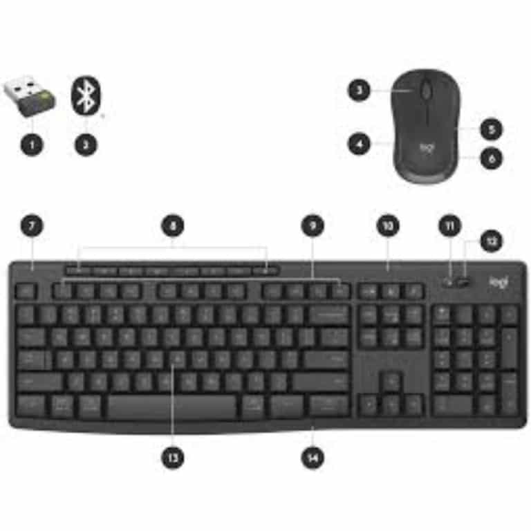 LOGITECH Wireless/Bluetooth Silent Keyboard & Mouse MK370 UK (920 ...